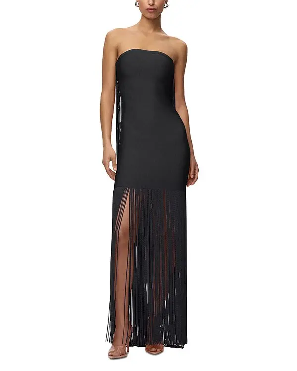 Herve Leger Briar Fringe Skirt Gown