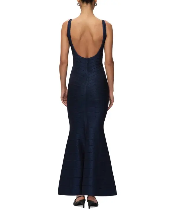 Herve Leger Dion Metallic Gown - Storm