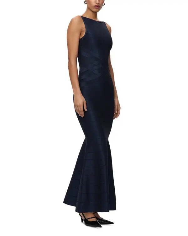 Herve Leger Dion Metallic Gown - Storm