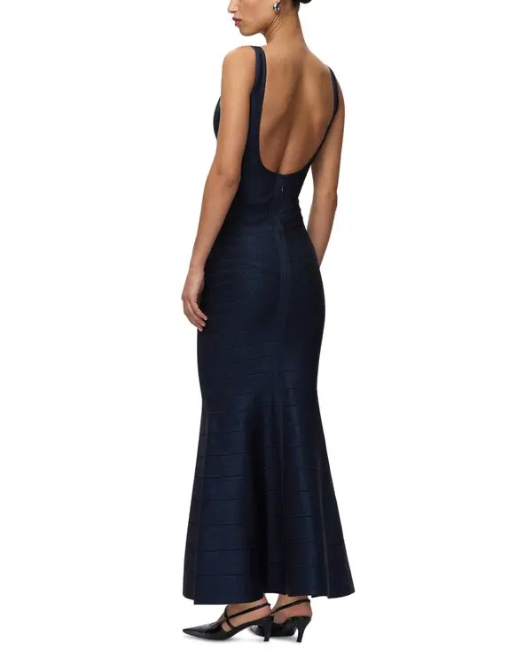 Herve Leger Dion Metallic Gown - Storm