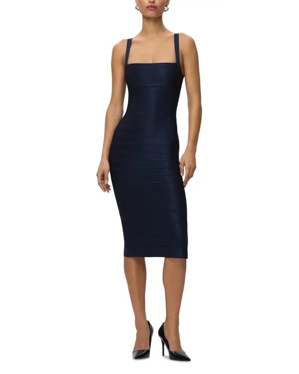 Herve Leger Neri Square Neck Dress - Storm