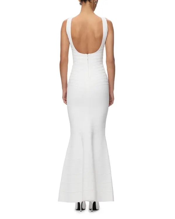 Herve Leger Dion Mermaid Gown - Alabaster