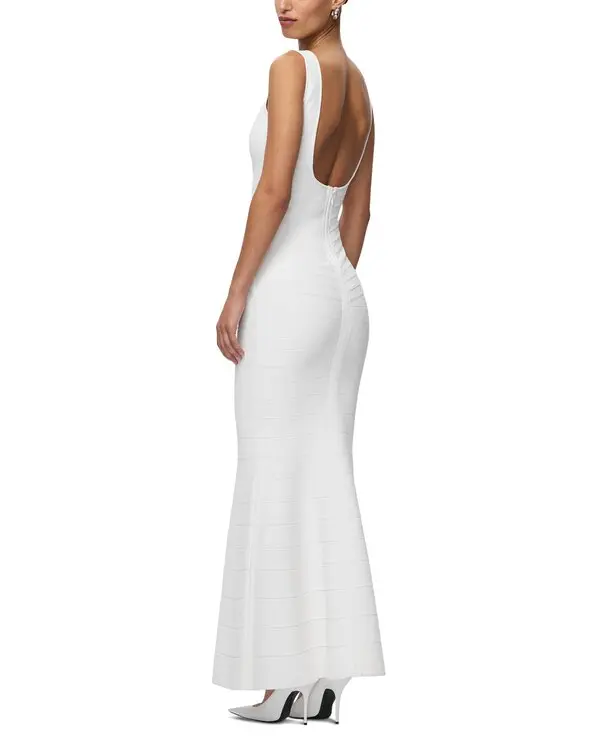 Herve Leger Dion Mermaid Gown - Alabaster