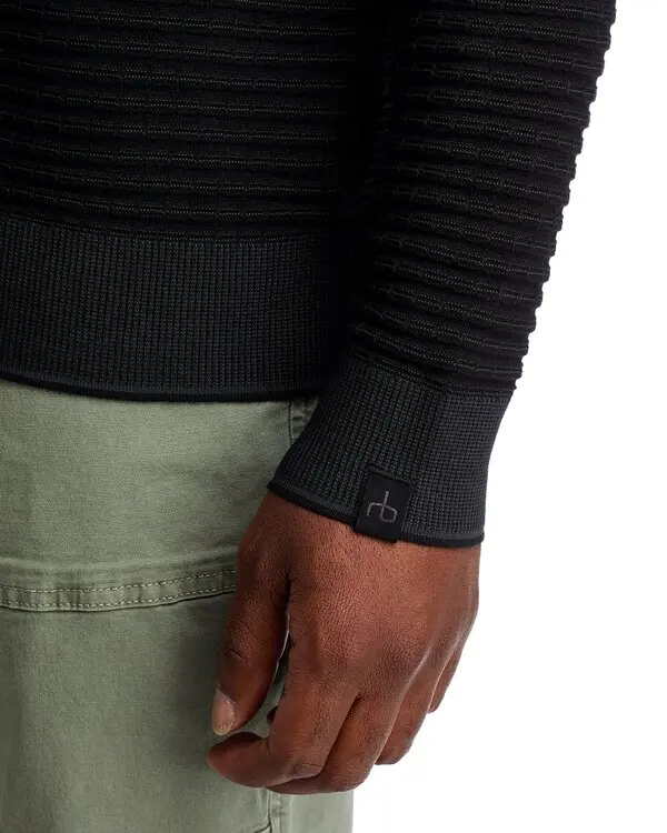 Rag & Bone Harvey Stripe Crewneck Sweatshirt - Black