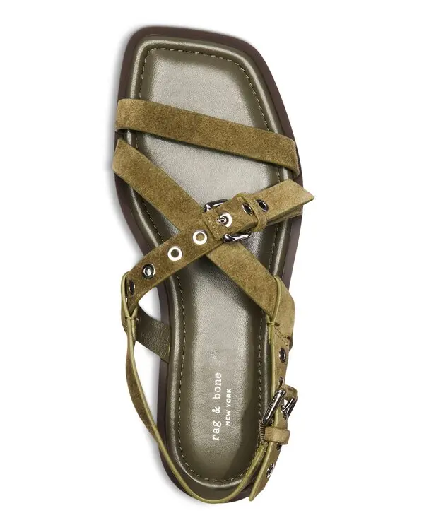 Rag & Bone Harlow Sandals - Olive Suede