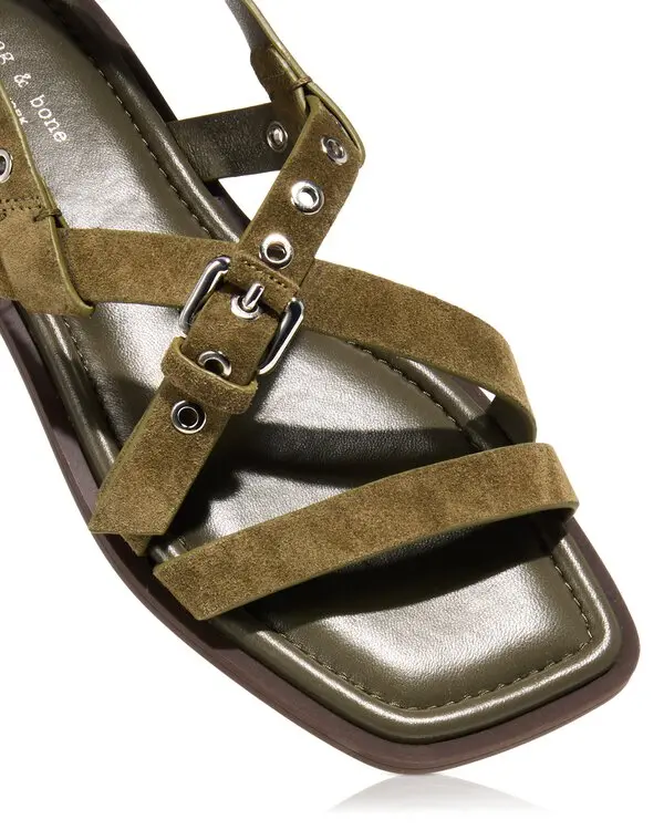 Rag & Bone Harlow Sandals - Olive Suede