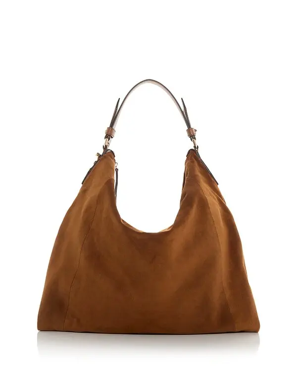 JIMMY CHOO Ana Suede Hobo Shoulder Bag