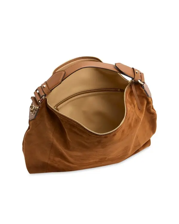 JIMMY CHOO Ana Suede Hobo Shoulder Bag