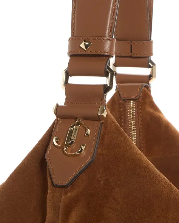 JIMMY CHOO Ana Suede Hobo Shoulder Bag