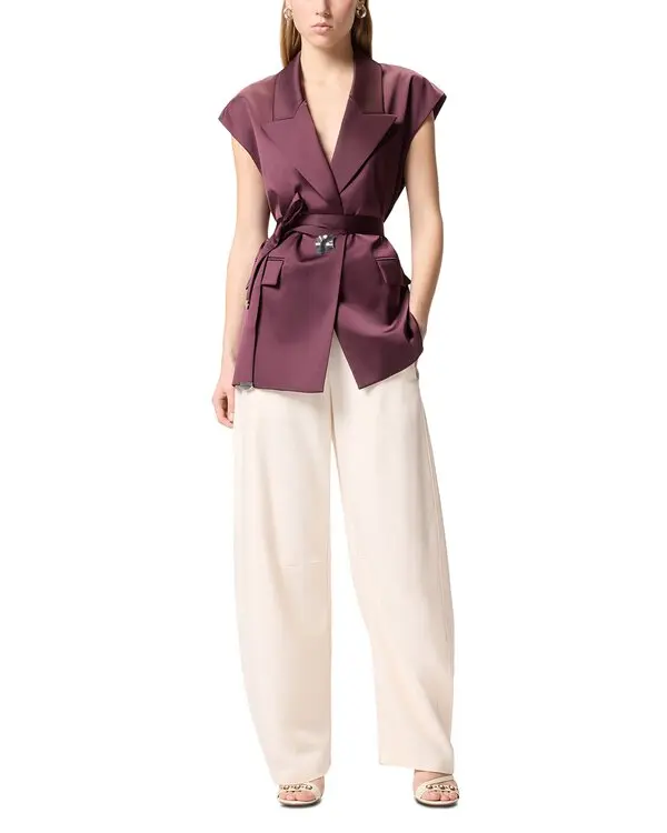 Pinko Satin Sleeveless Jacket Top - R