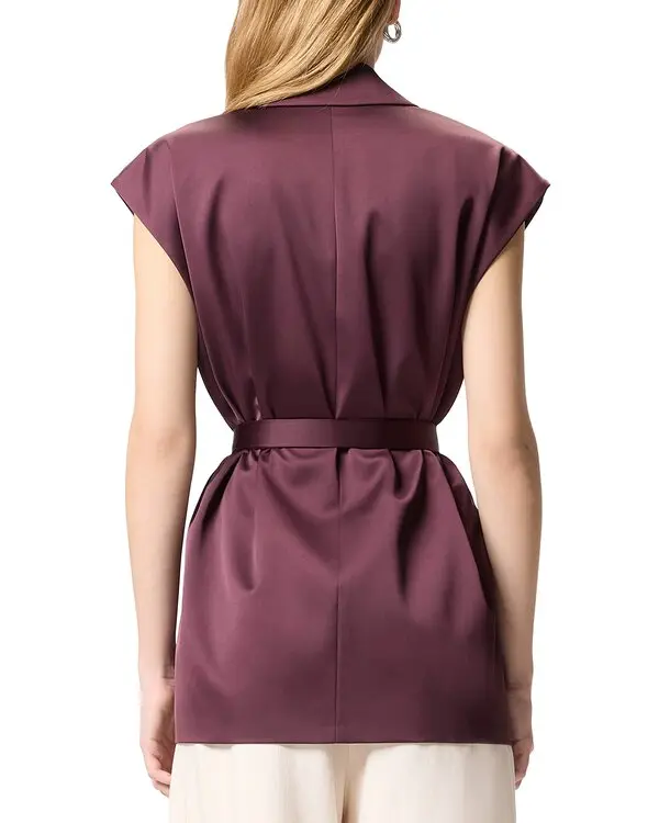 Pinko Satin Sleeveless Jacket Top - R
