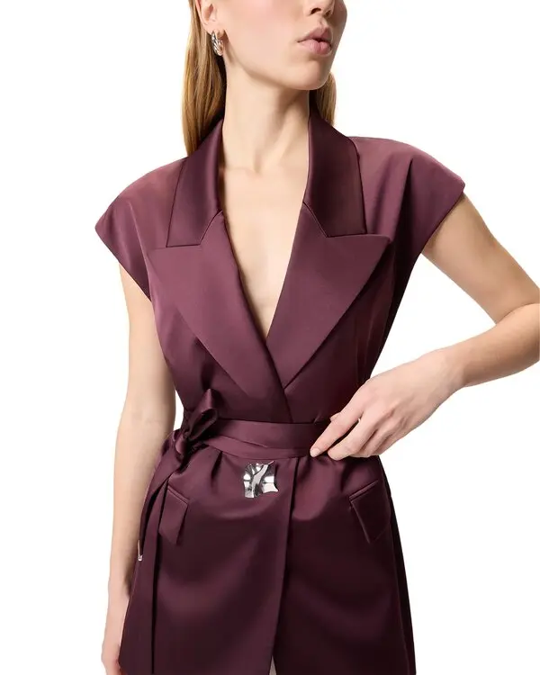 Pinko Satin Sleeveless Jacket Top - R