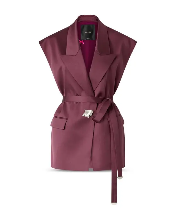 Pinko Satin Sleeveless Jacket Top - R