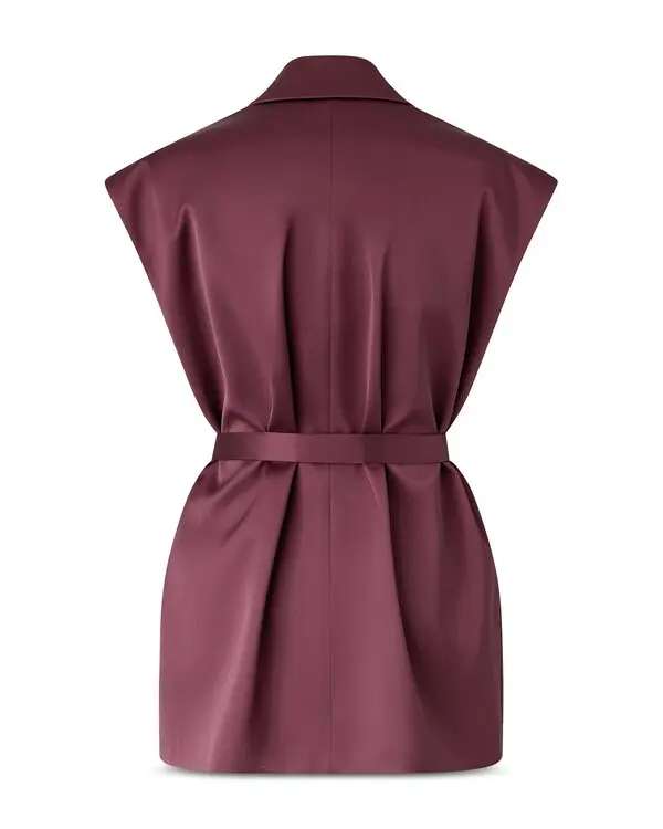 Pinko Satin Sleeveless Jacket Top - R