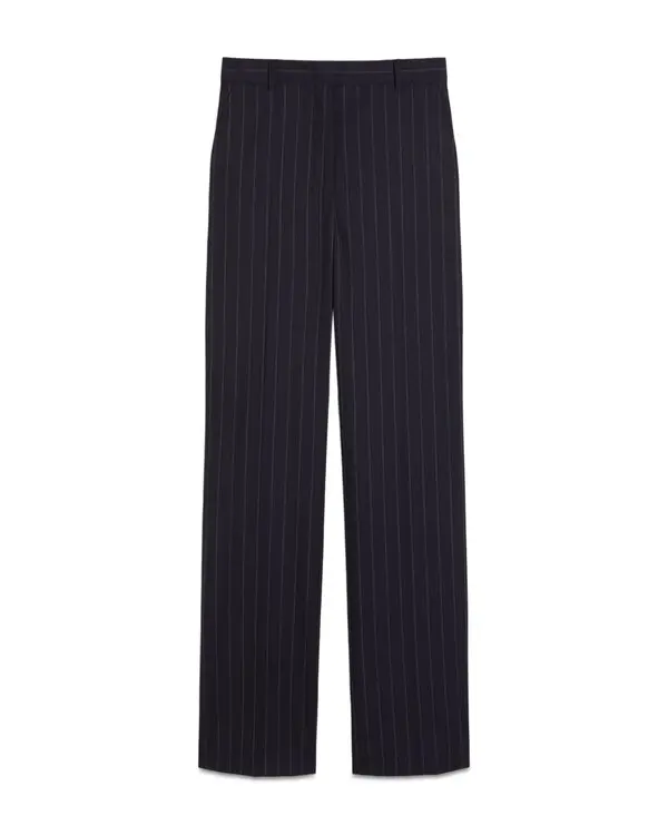 Max Mara Mstenfasi Striped Wool Trousers - Navy