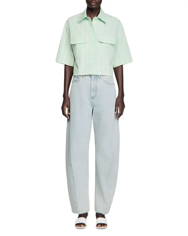 Sandro Kaia Crop Check Shirt