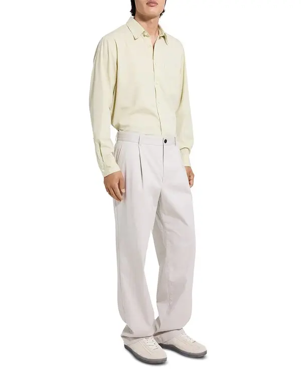 Theory Relaxed Pleated Chino - Silver Cloud