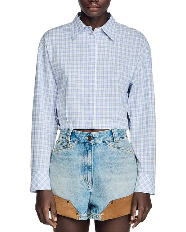 Sandro Edenis Check Shirt - Blue / White