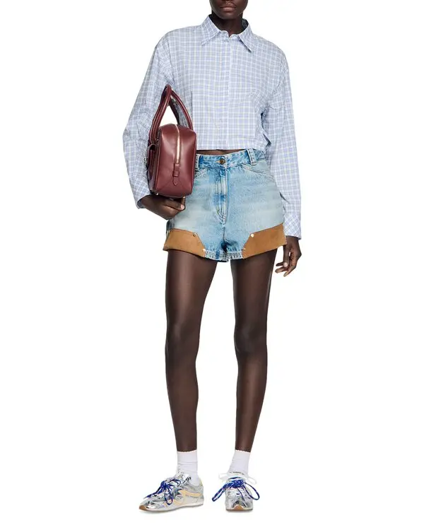 Sandro Edenis Check Shirt - Blue / White