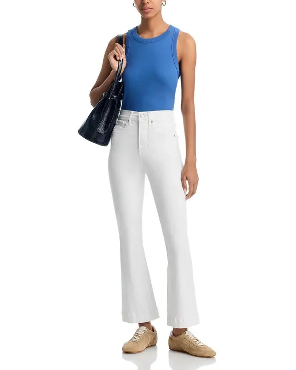 Veronica Beard Carson High-rise Ankle Flare Jeans - White
