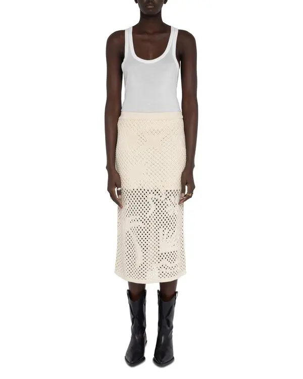 Zadig&Voltaire Soly Colin Midi Skirt - Ecru