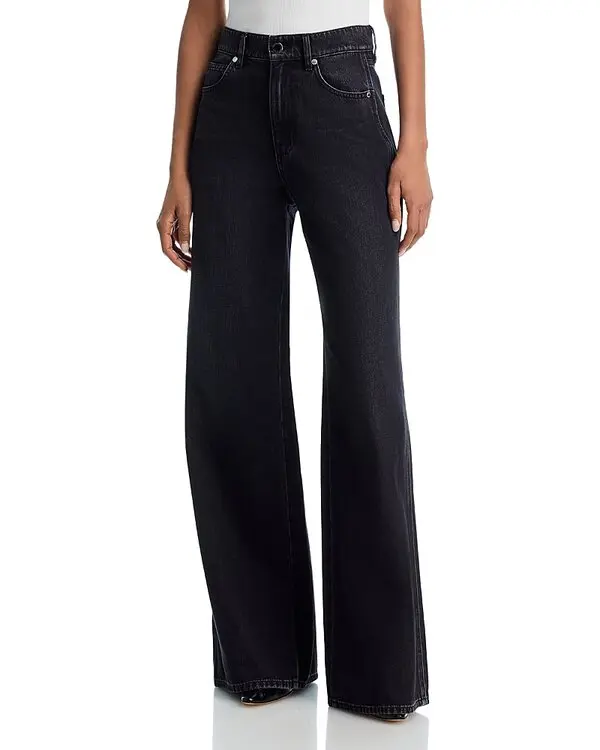 Veronica Beard Kasey Mid Rise Wide Leg Jeans - Washed Ony