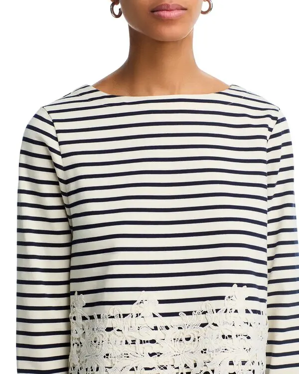 Veronica Beard Hovey Lace Trim Top