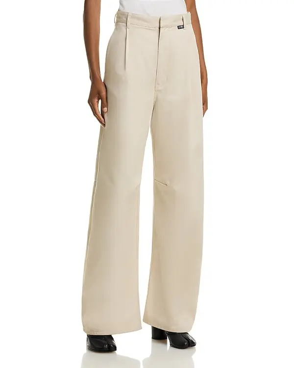 MAISON MARGIELA Cotton Twill Wide Leg Trousers