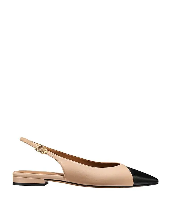 MARGAUX LONNBERG The Elise Slingback Flats - Dune And Black Nappa