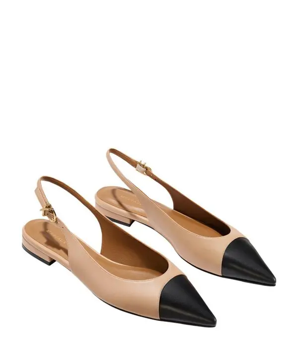 MARGAUX LONNBERG The Elise Slingback Flats - Dune And Black Nappa
