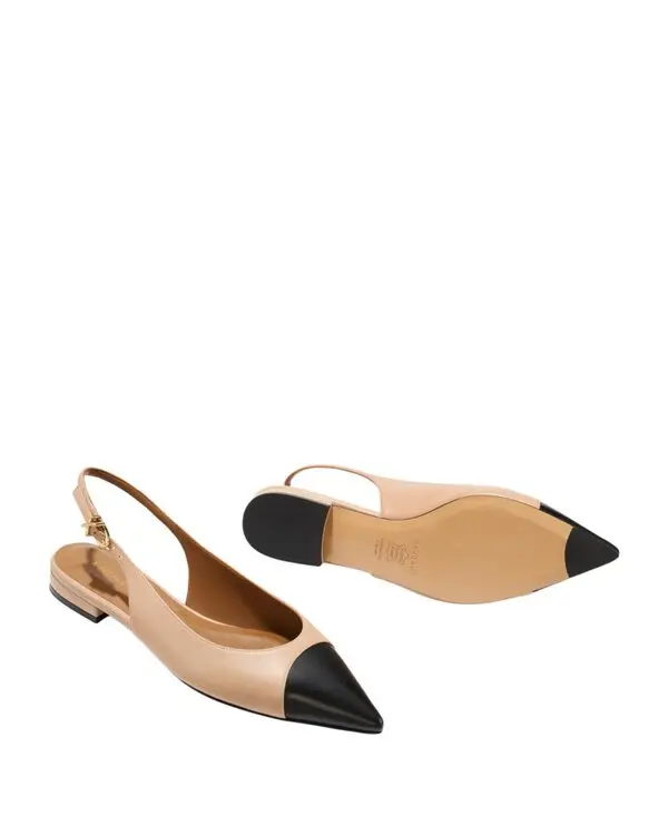 MARGAUX LONNBERG The Elise Slingback Flats - Dune And Black Nappa