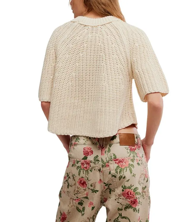 Free People Amy Sweater Tee Knit Top - Ivory