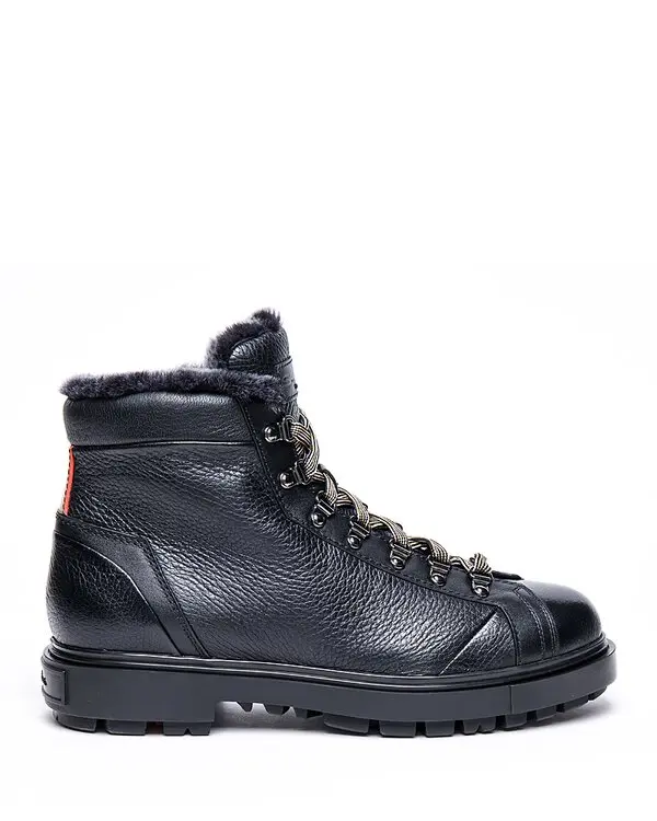 Santoni Moritz Alpine Shearling Lined Boots - Black
