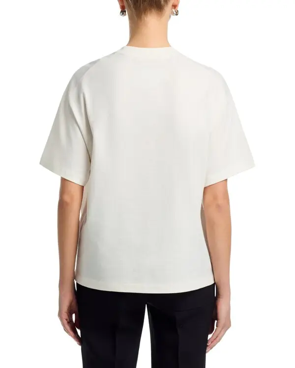 JIL SANDER Oversized Logo Tee - Porcelain