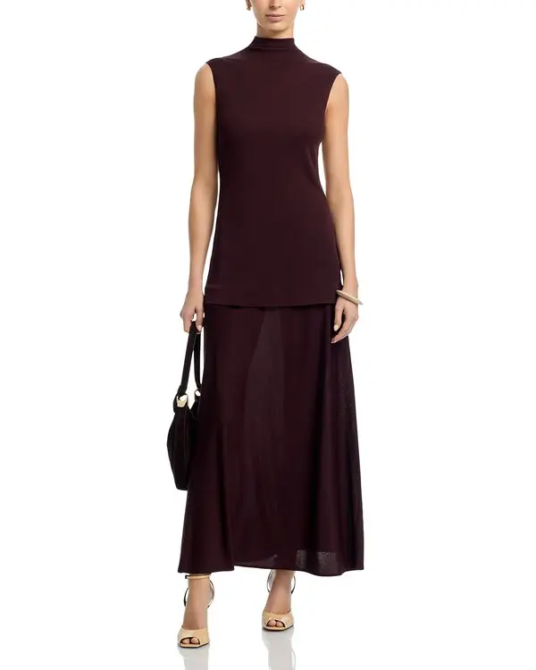 JIL SANDER Double Layer Midi Dress - Plum