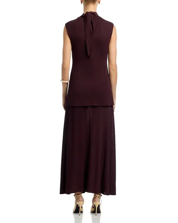 JIL SANDER Double Layer Midi Dress - Plum