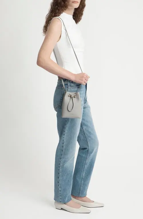 Strathberry Large Osette Leather Bucket Bag - Marble Grey