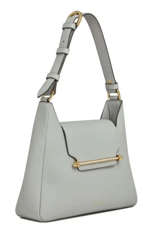 Strathberry Multrees Leather Hobo Bag - Marble Grey
