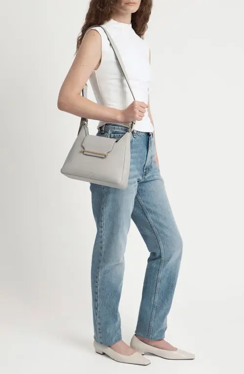 Strathberry Multrees Leather Hobo Bag - Marble Grey