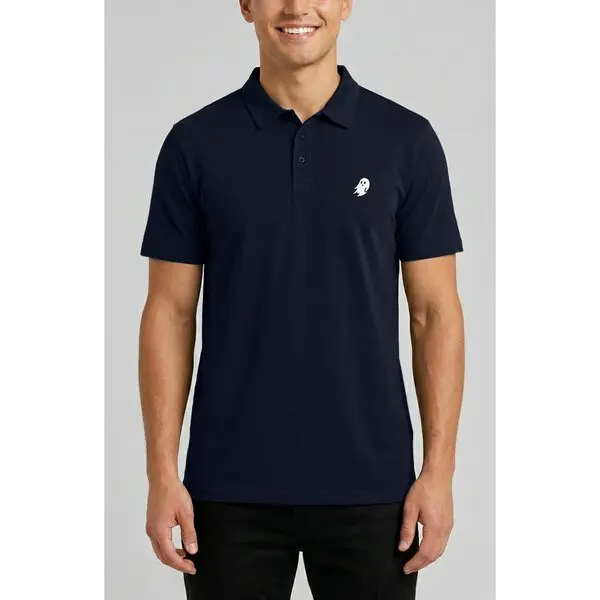 DALIX Ghost Midweight Short Sleeve Polo Shirt - Navy