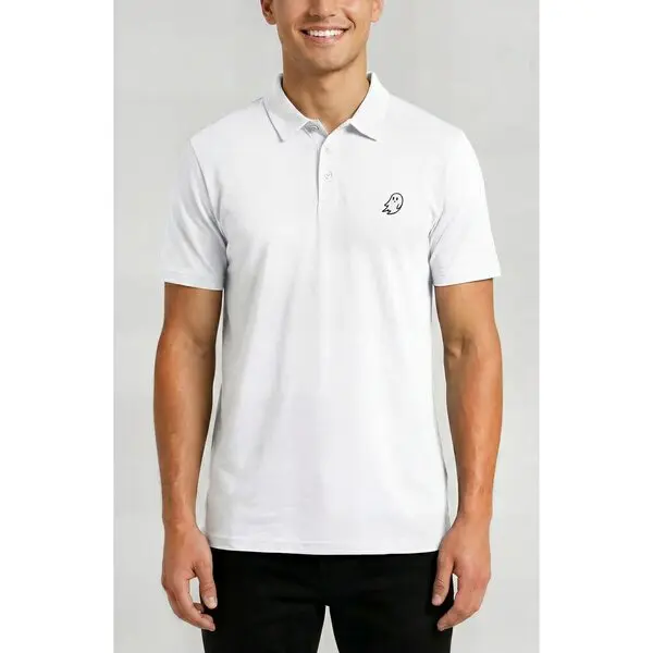 DALIX Ghost Midweight Short Sleeve Polo Shirt - White