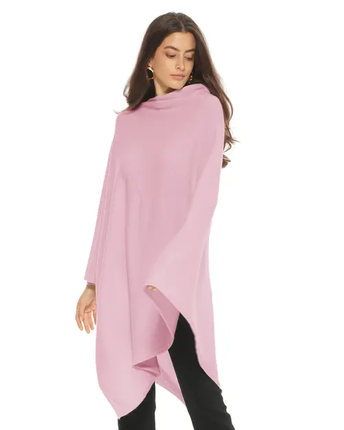MONTICELLI CASHMERE Cashmere Long Poncho - Baby Pink