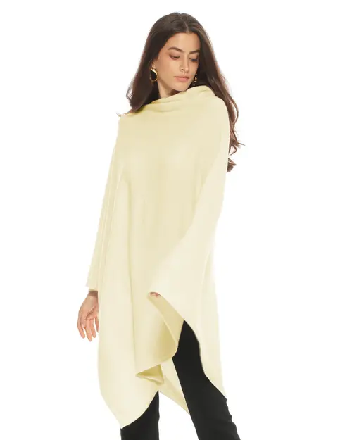 MONTICELLI CASHMERE Cashmere Long Poncho - Butter Yellow