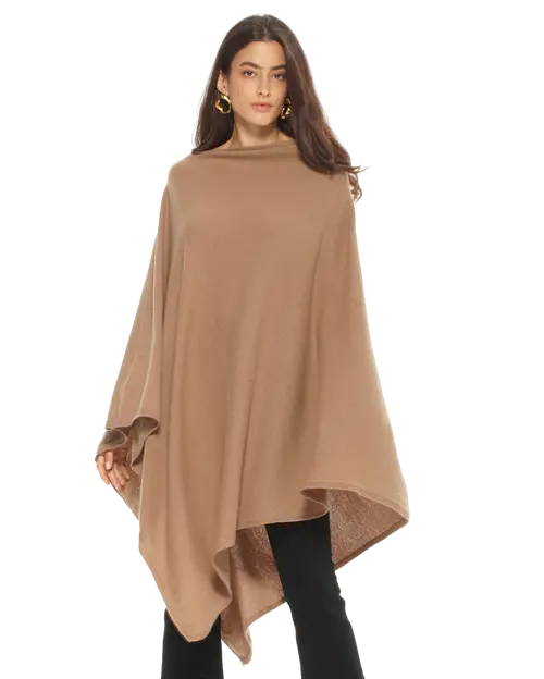 MONTICELLI CASHMERE Cashmere Long Poncho - Camel