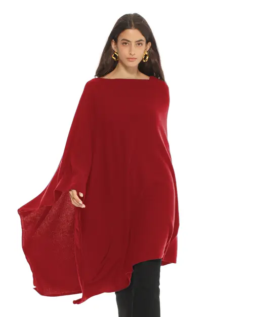 MONTICELLI CASHMERE Cashmere Long Poncho - Chianti