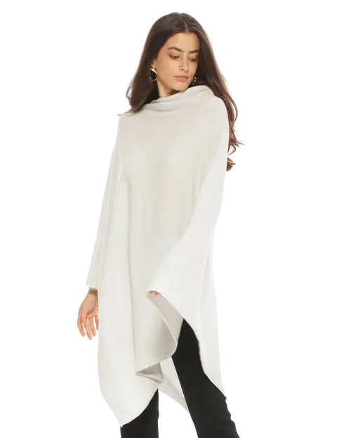 MONTICELLI CASHMERE Cashmere Long Poncho - Off White