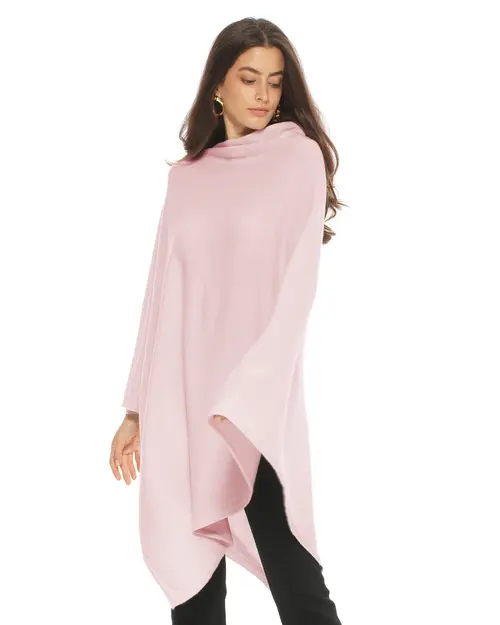 MONTICELLI CASHMERE Cashmere Long Poncho - Old Rose