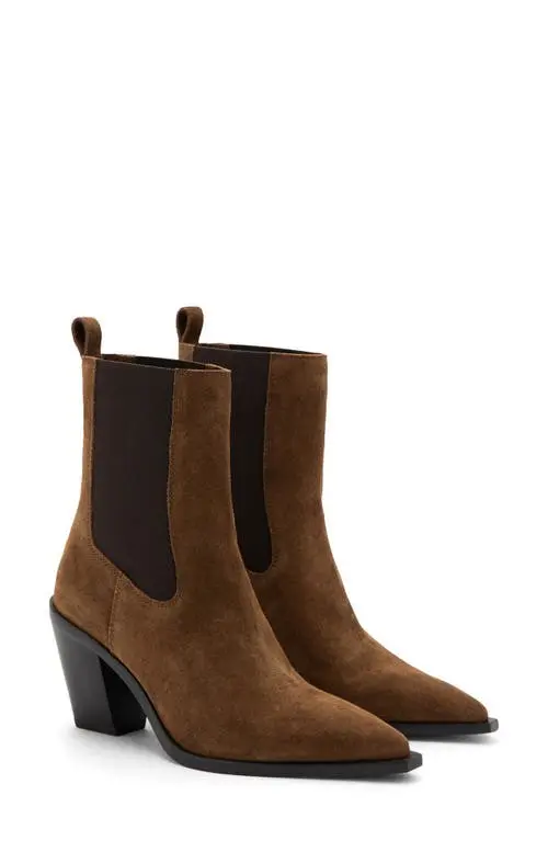 Mango Suede Ankle Boot - Tobacco Brown