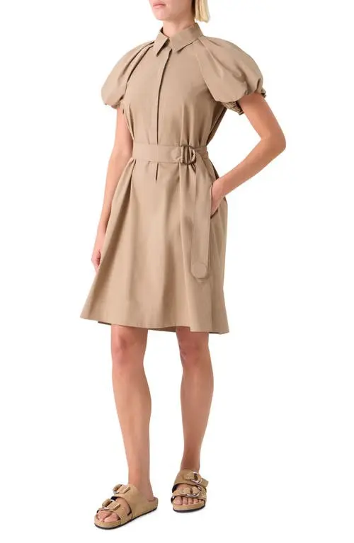 Akris Belted Balloon Sleeve Polo Dress