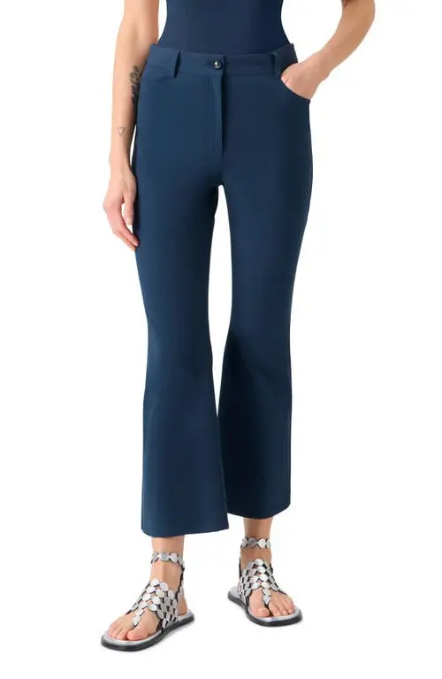Akris Cali Stretch Cotton Crop Bootcut Pants